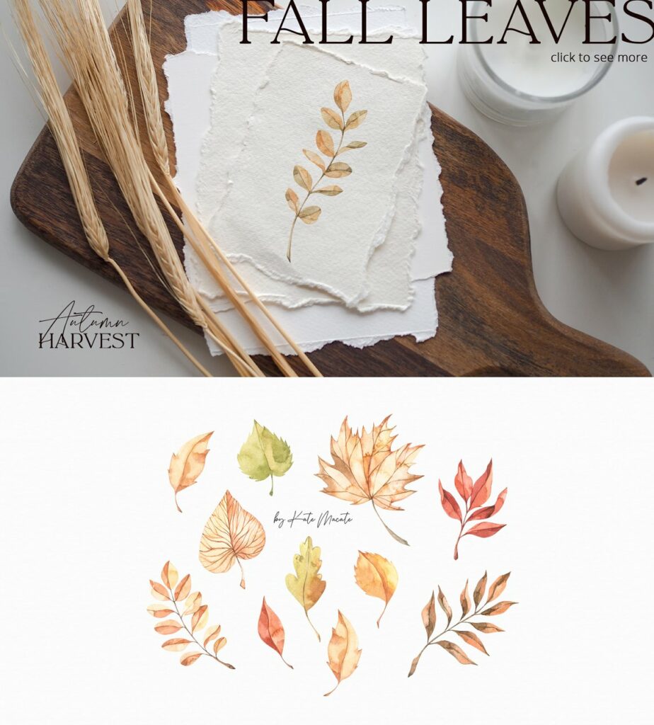 Watercolor Autumn Harvest – MasterBundles