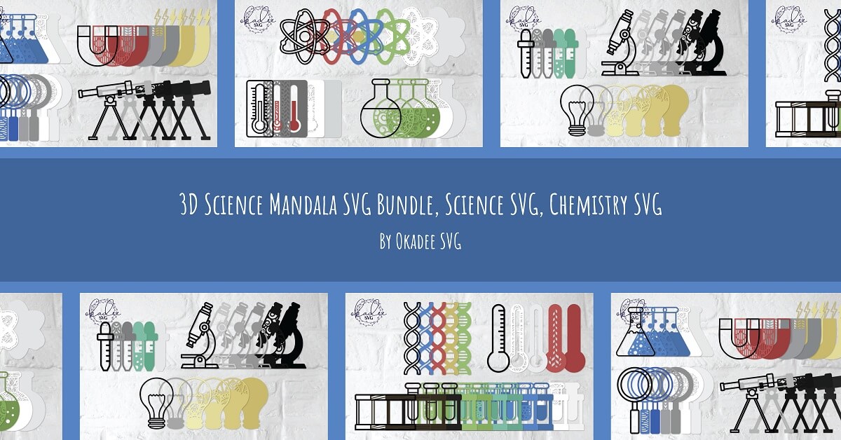 3D Science Mandala SVG Bundle, Science SVG, Chemistry SVG – MasterBundles
