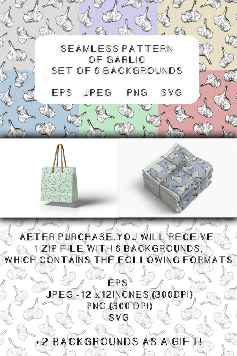 Garlic Digital Paper. Garlic Seamless Pattern. – MasterBundles