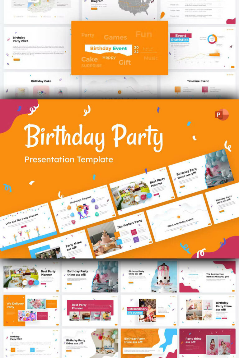 Birthday Party Creative PowerPoint Template – MasterBundles