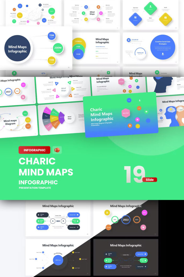 Charic Mind Maps Infographic PowerPoint Template – MasterBundles