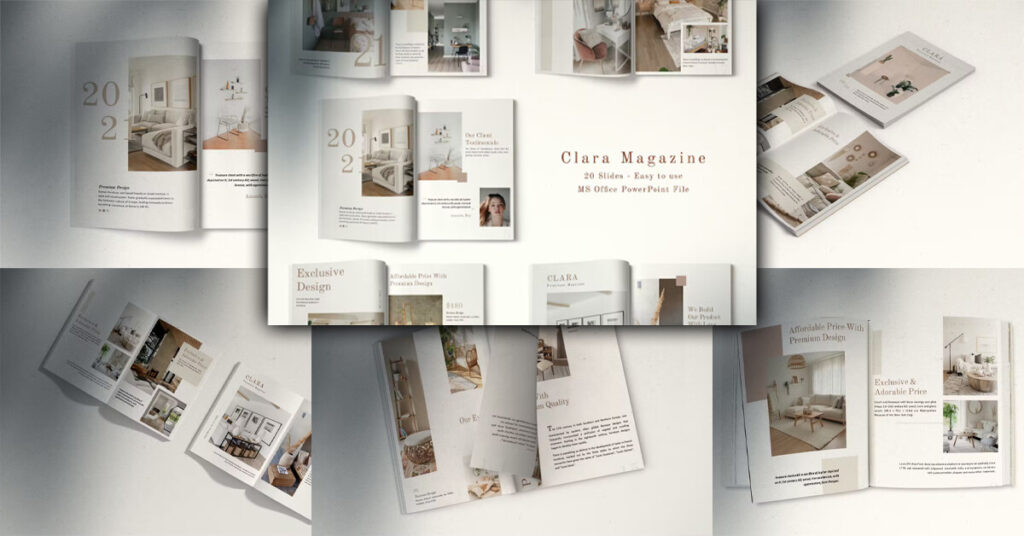 Clara Minimalist Magazine Layout Powerpoint – MasterBundles