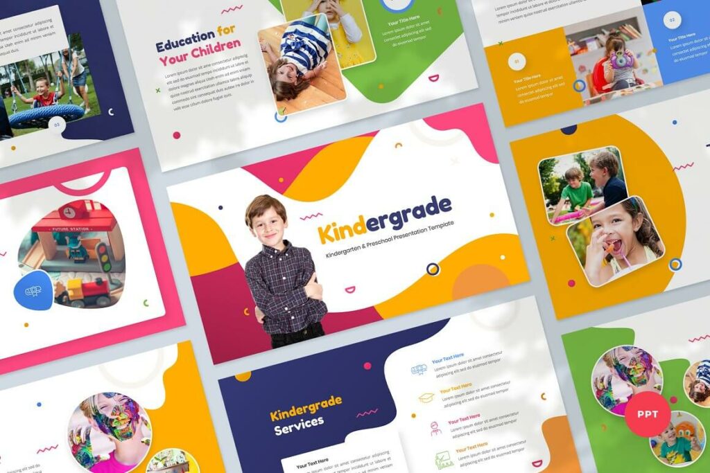 Kindergarten PowerPoint Template: 38 Slides – MasterBundles