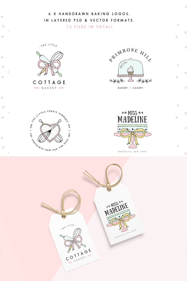 Hand Drawn Baking Logos EPS PSD – MasterBundles