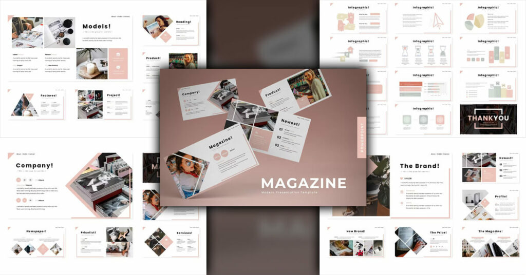 Magazine Powerpoint Template 5 Premade colors – MasterBundles