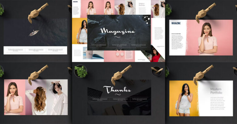 Magazine Style Powerpoint Template – MasterBundles