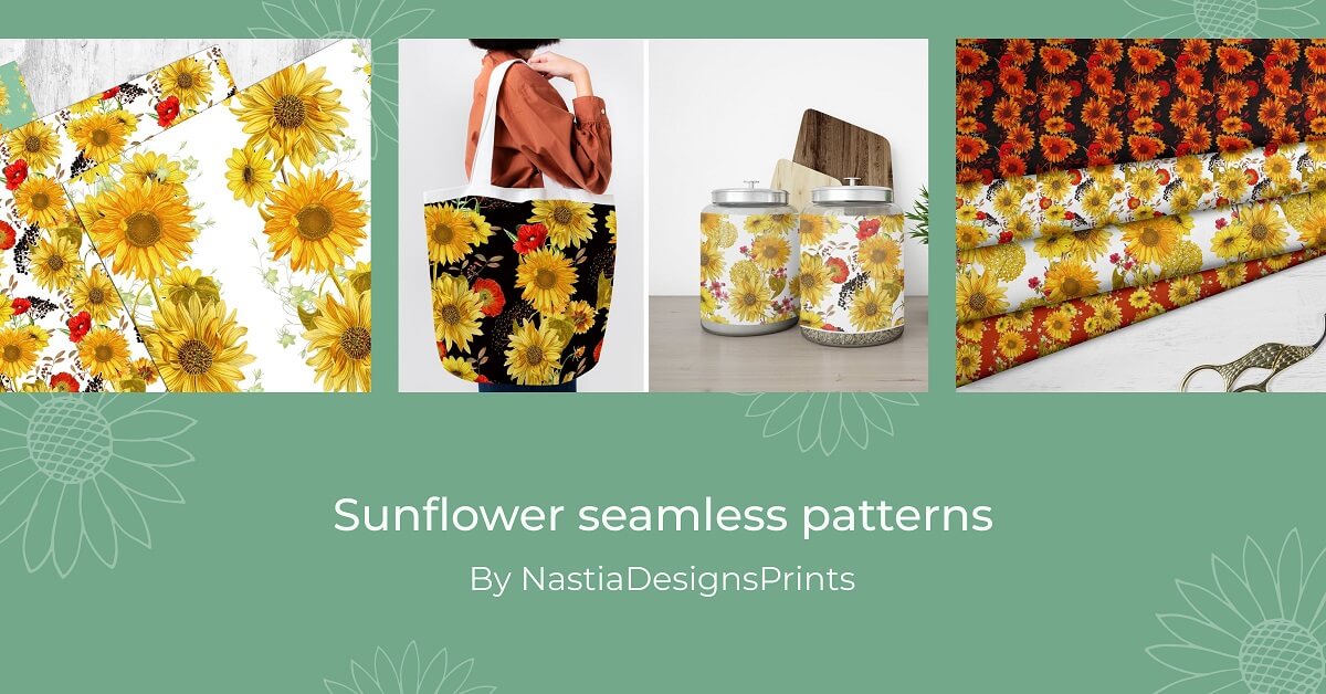 Sunflower Seamless Patterns – MasterBundles