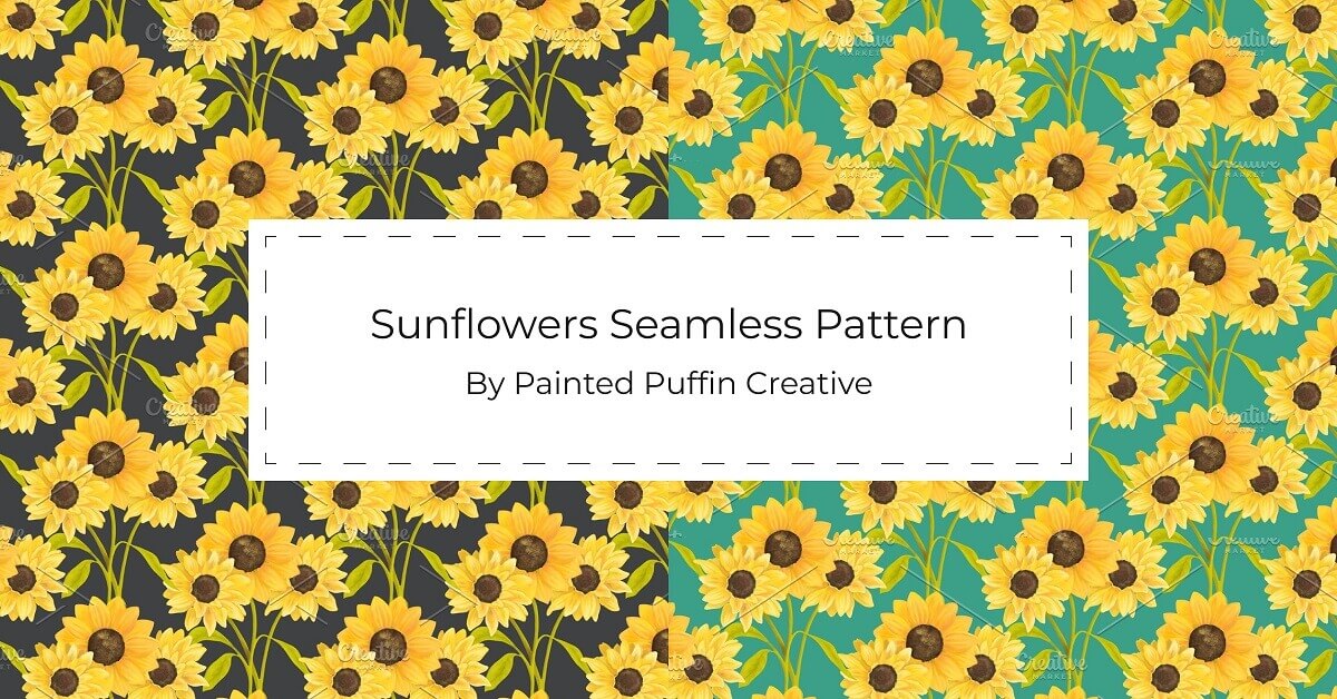 Sunflowers Seamless Pattern – MasterBundles