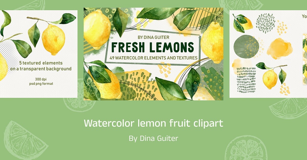 Watercolor Lemon Fruit Clipart – MasterBundles