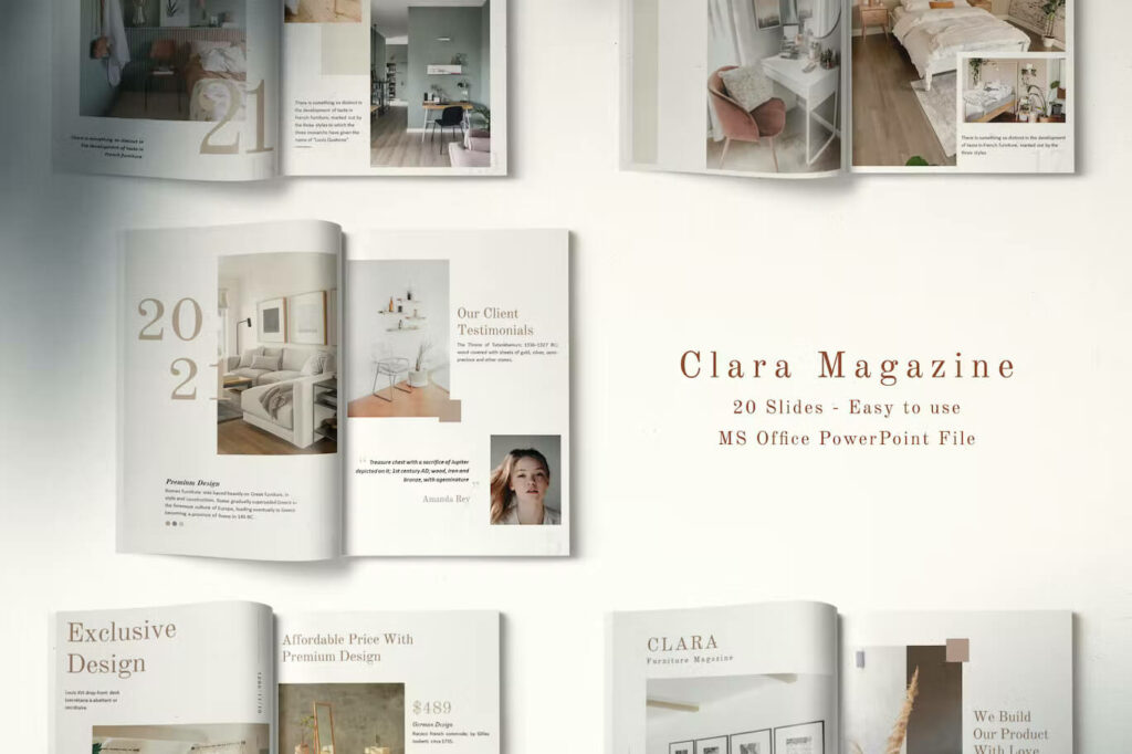 Clara Minimalist Magazine Layout Powerpoint – MasterBundles