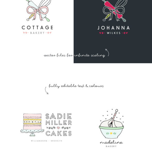 Hand Drawn Baking Logos EPS PSD | Master Bundles
