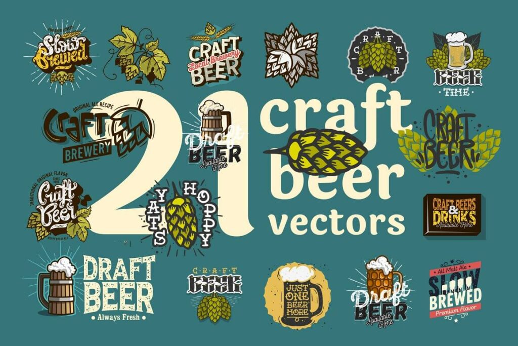Craft Beer Related Vector Designs! – MasterBundles