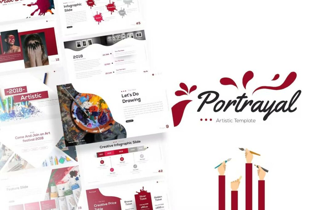 Portrayal - Artistic PowerPoint Template – MasterBundles