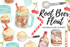 Watercolor Root Beer Float Clipart – MasterBundles