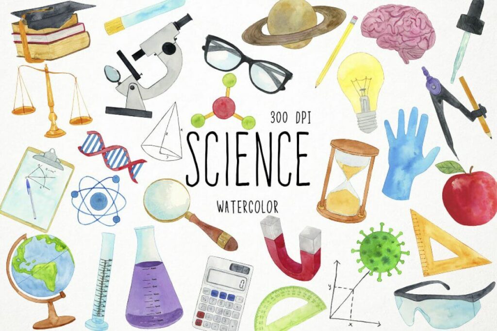 Watercolor Science Clipart, Lab – MasterBundles