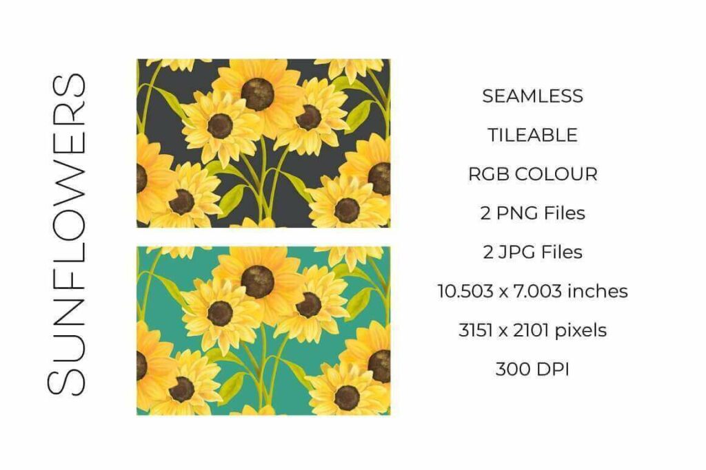 Sunflowers Seamless Pattern – MasterBundles