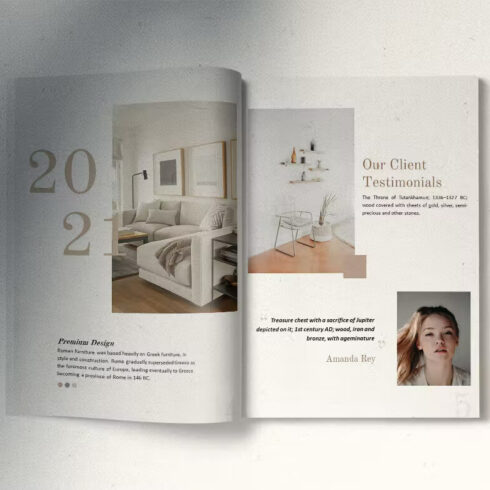 Clara Minimalist Magazine Layout Powerpoint | Master Bundles