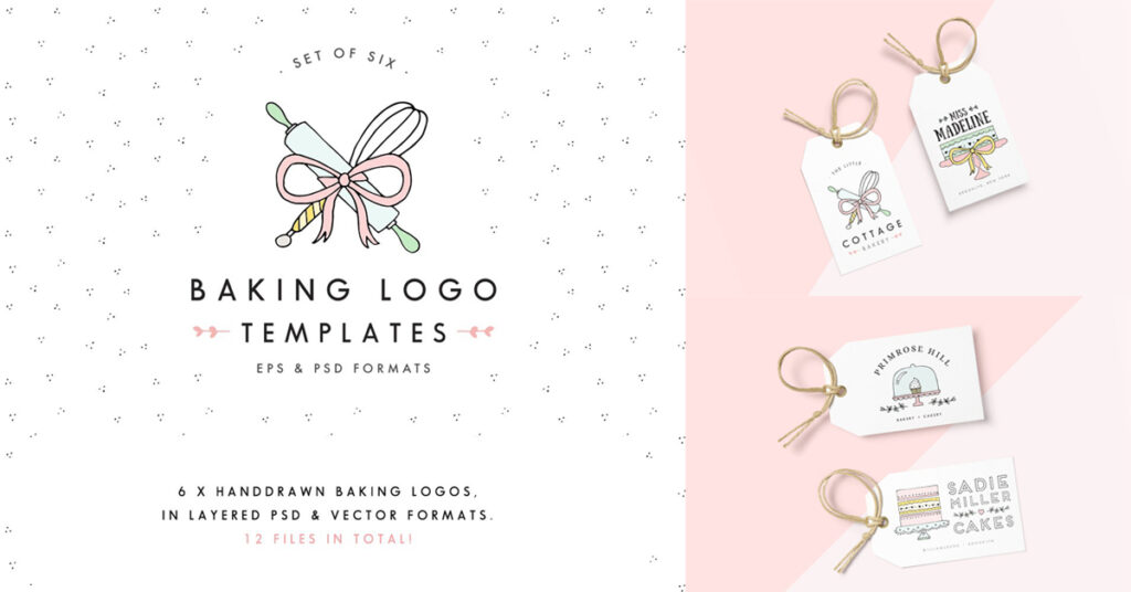 Hand Drawn Baking Logos EPS PSD – MasterBundles