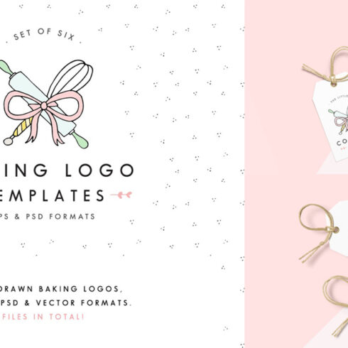 Hand Drawn Baking Logos EPS PSD | Master Bundles