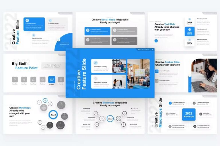 Mindmaps & Features PowerPoint Template – MasterBundles