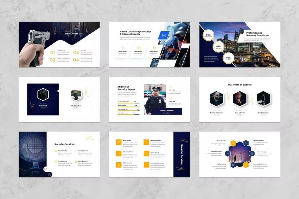 Safety & Security Company Powerpoint Template – MasterBundles