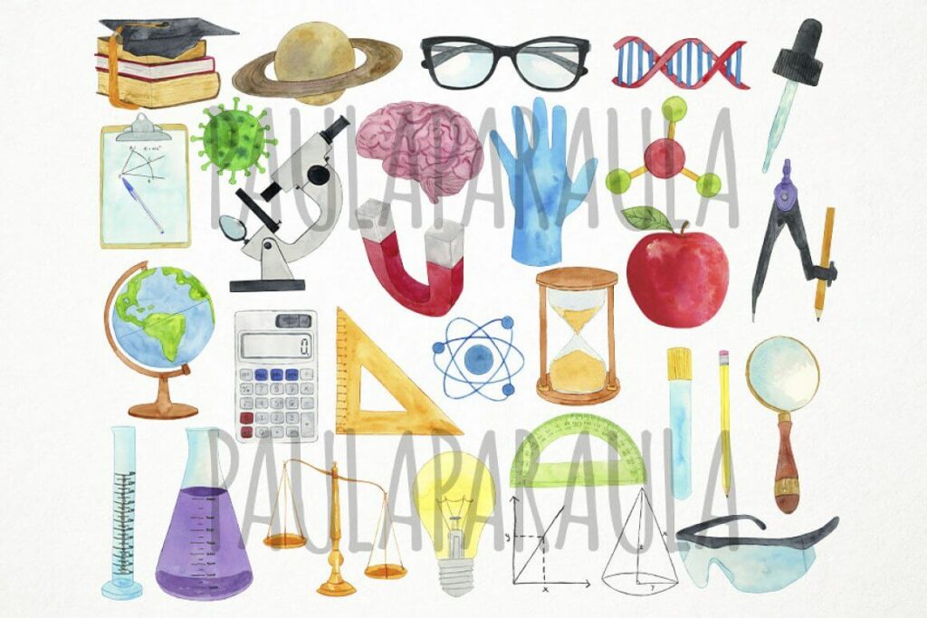 Watercolor Science Clipart, Lab – MasterBundles