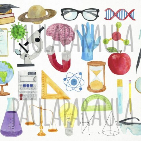 Watercolor Science Clipart, Lab | Master Bundles