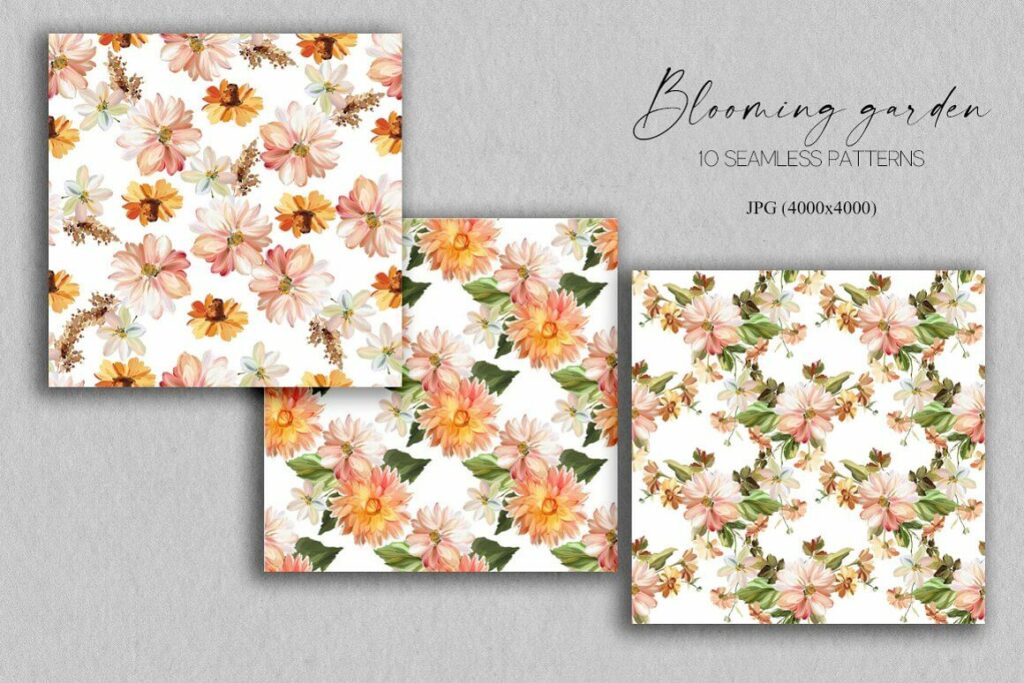 Blooming Garden - Seamless Patterns – MasterBundles