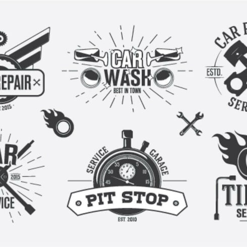 9 Car Service Labels and Logos | Master Bundles