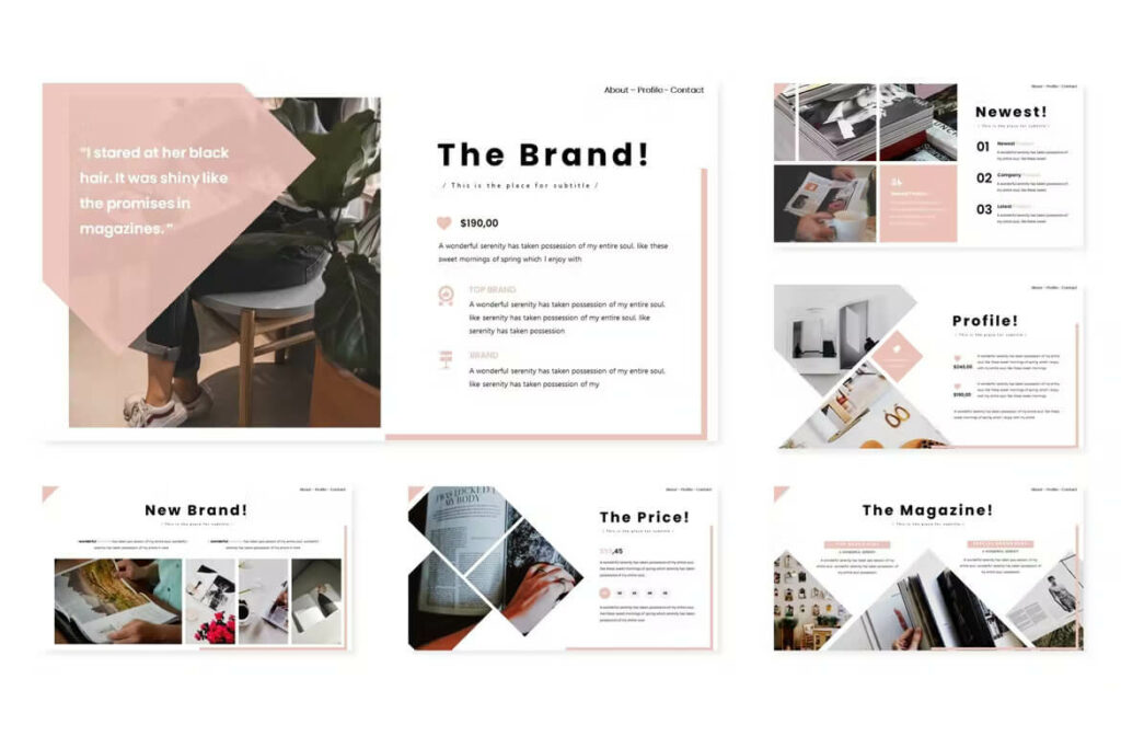 Magazine Powerpoint Template 5 Premade colors – MasterBundles