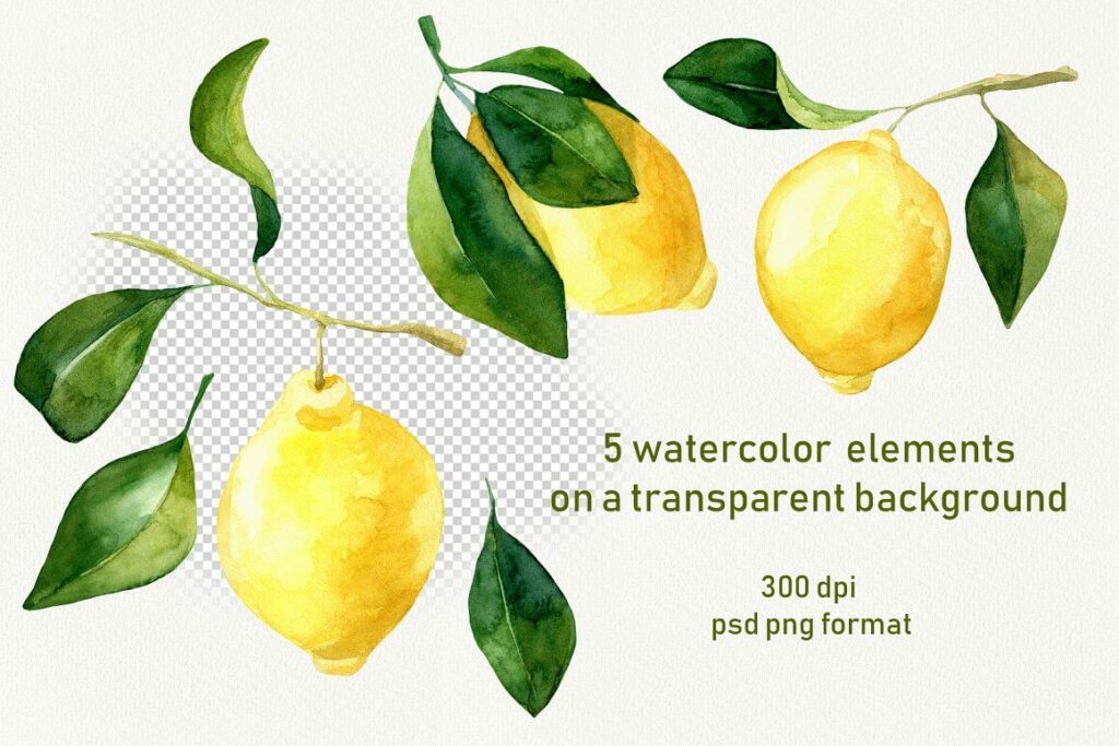 Watercolor Lemon Fruit Clipart – MasterBundles