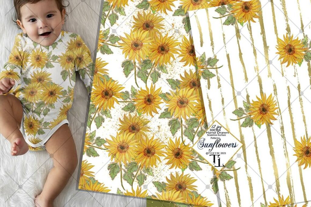 Sunflower Pattern Floral Paper – MasterBundles