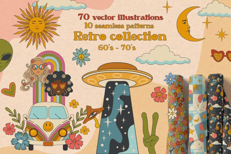 Retro Vector Collection 60’s-70’s – MasterBundles
