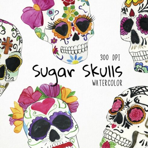 Sugar Skulls Clipart | MasterBundles