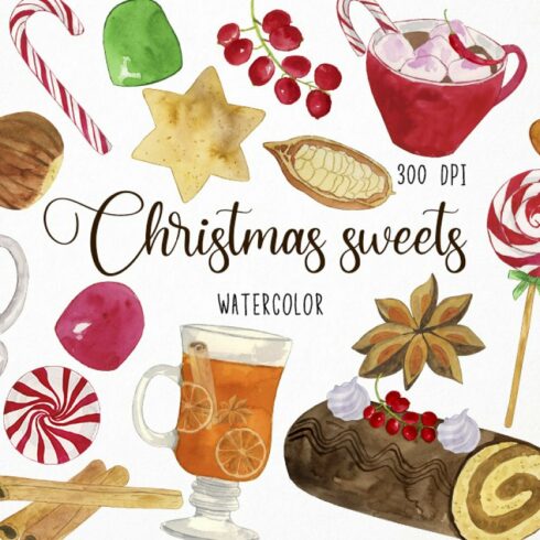 Watercolor Christmas Sweets Clipart – MasterBundles