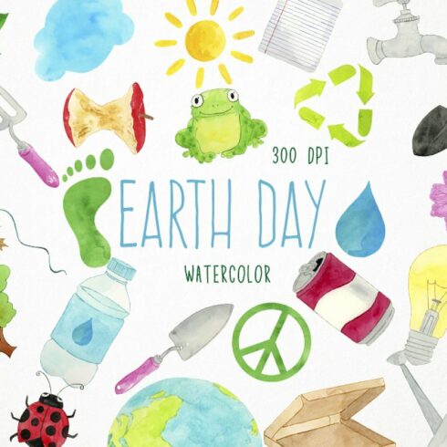 Watercolor Earth Day Clipart | Master Bundles