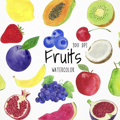 Watercolor Fruits Clipart | Master Bundles