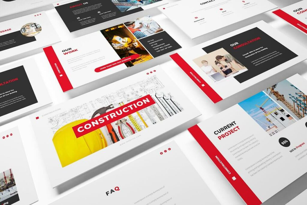 Construction Powerpoint Template 30 Slides – MasterBundles
