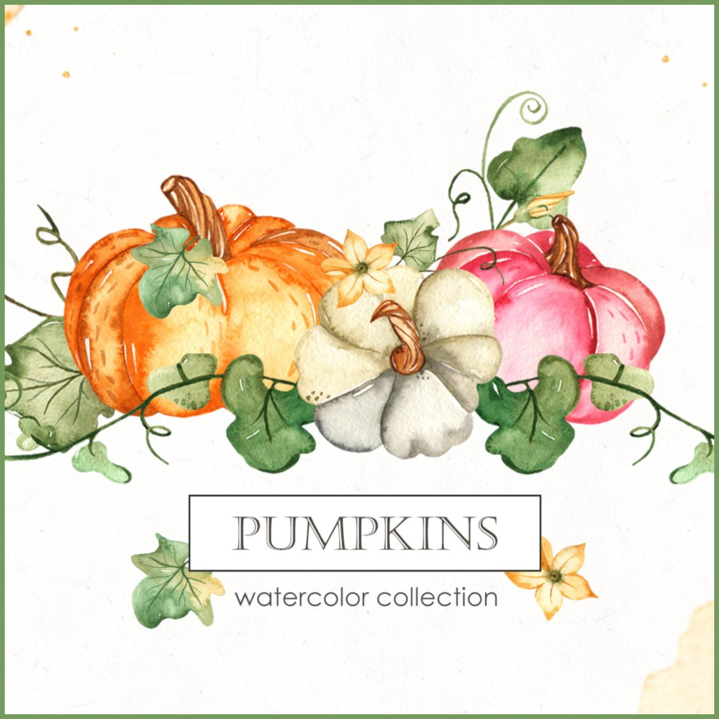 Pumpkins Watercolor Clipart Set – MasterBundles