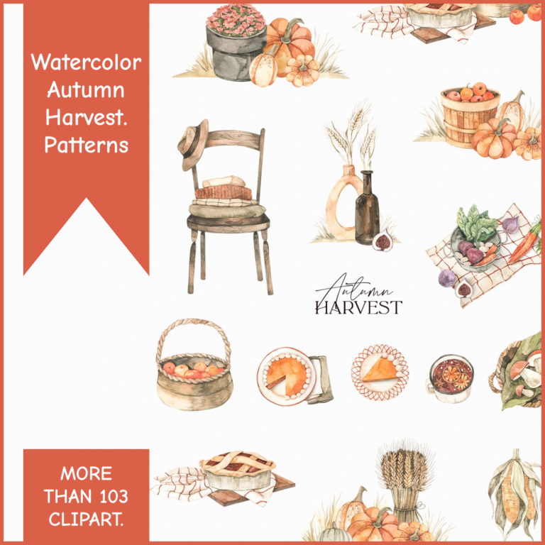 Watercolor Autumn Harvest – MasterBundles