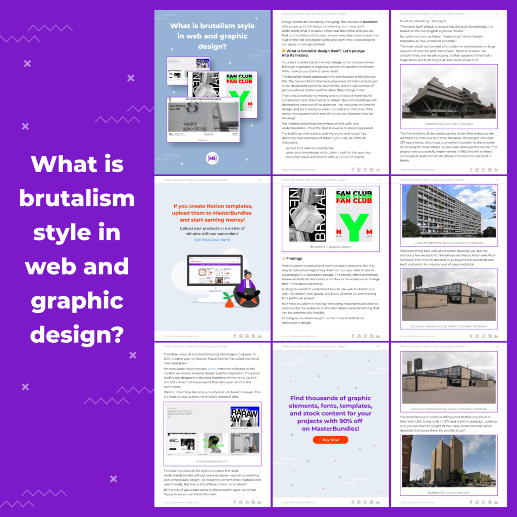 What is brutalism style in web and graphic design? – MasterBundles