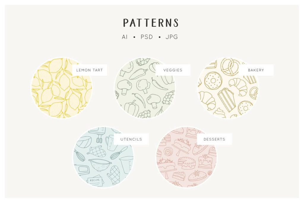 Food & Cooking BUNDLE: Illustrations, Logos, Patterns – MasterBundles