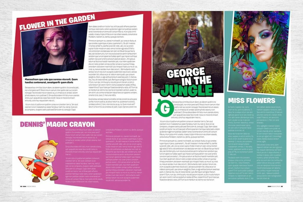 Kids Magazine Template – MasterBundles