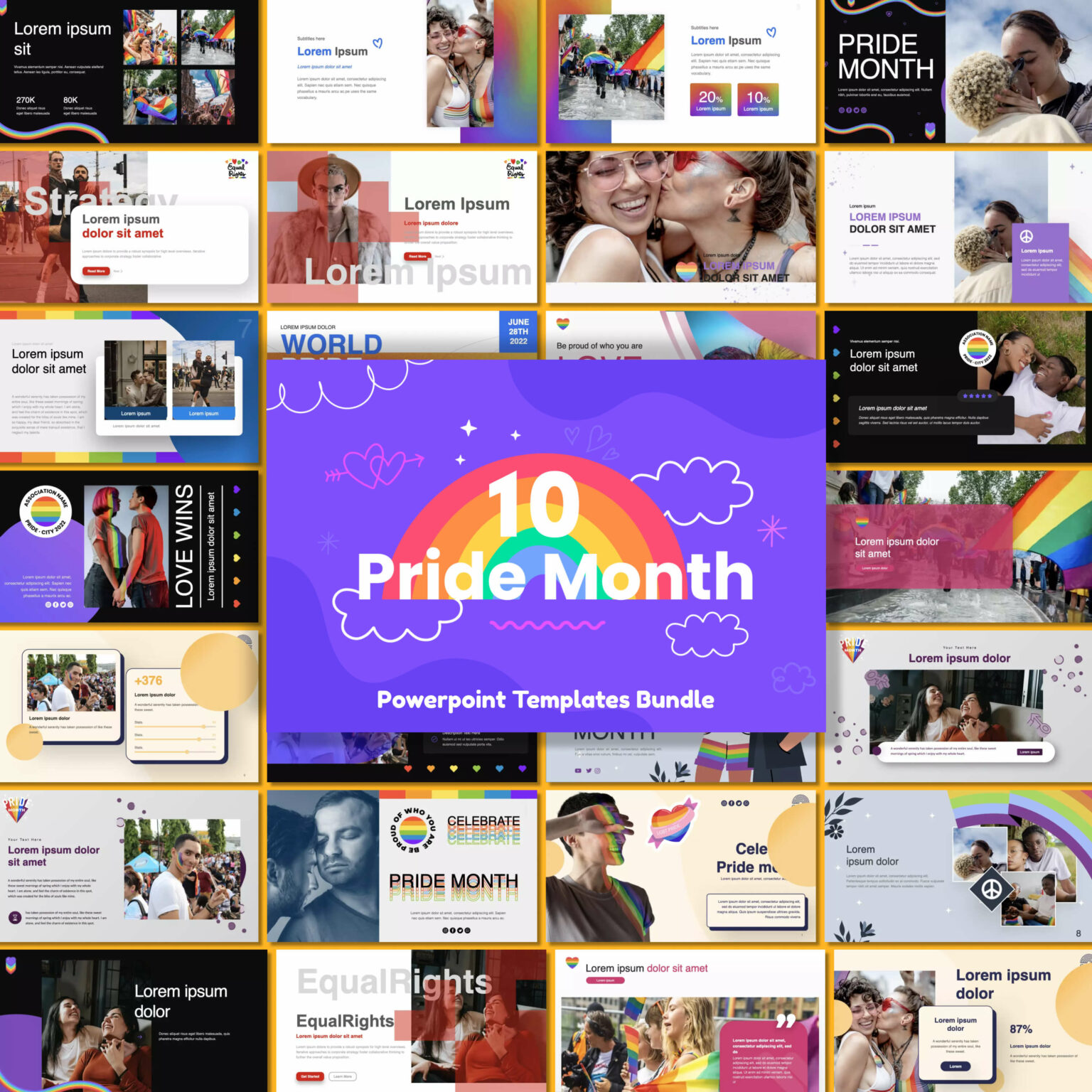 Free Bright LGBT PowerPoint Template – MasterBundles