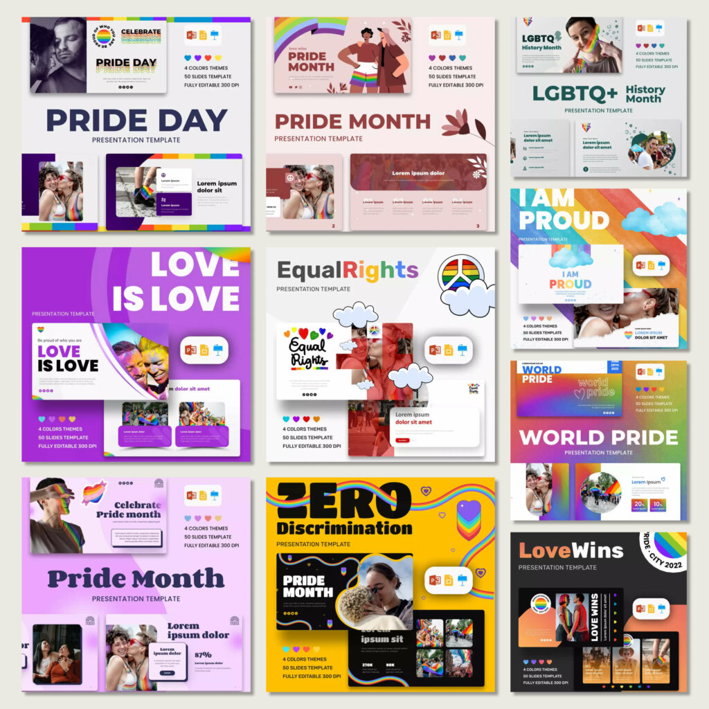 10 Pride Month Powerpoint Templates Bundle: 500 Slides – MasterBundles