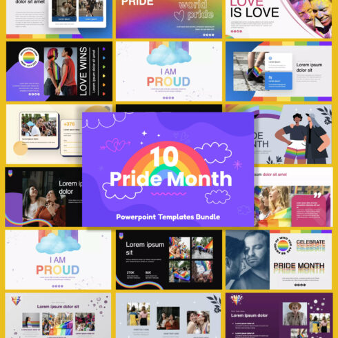 10 Pride Month Powerpoint Templates Bundle: 500 Slides | Master Bundles