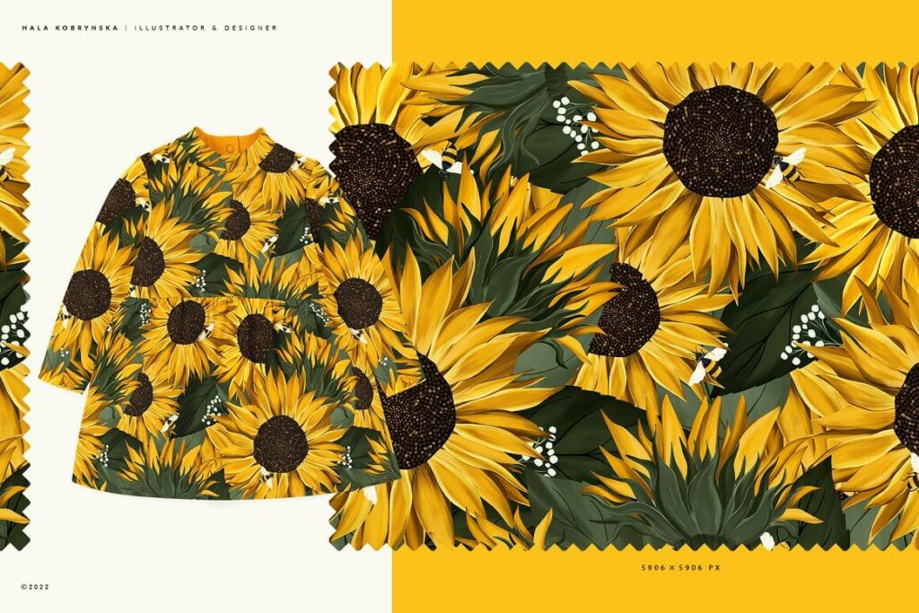 Sunflowers Patterns & Map of Ukraine – MasterBundles