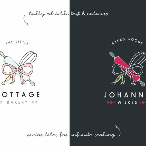 Hand Drawn Baking Logos EPS PSD | Master Bundles