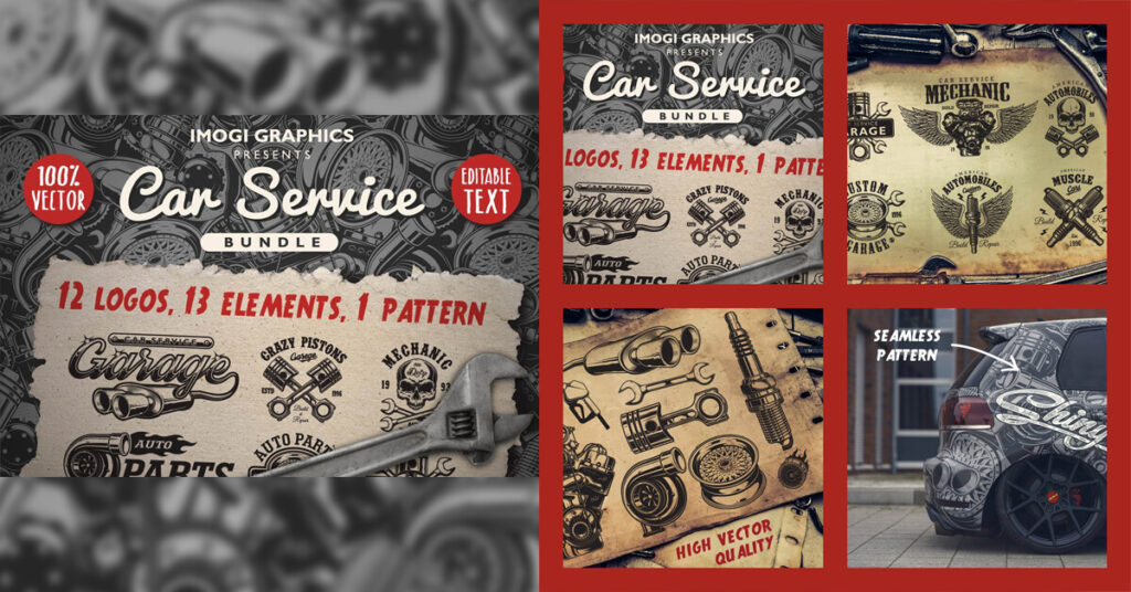 Car Service Logos & Elements – MasterBundles
