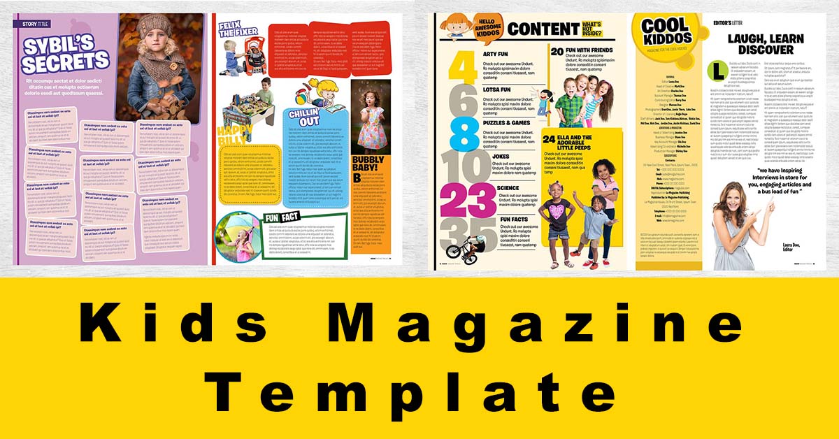 Kids Magazine Template – MasterBundles